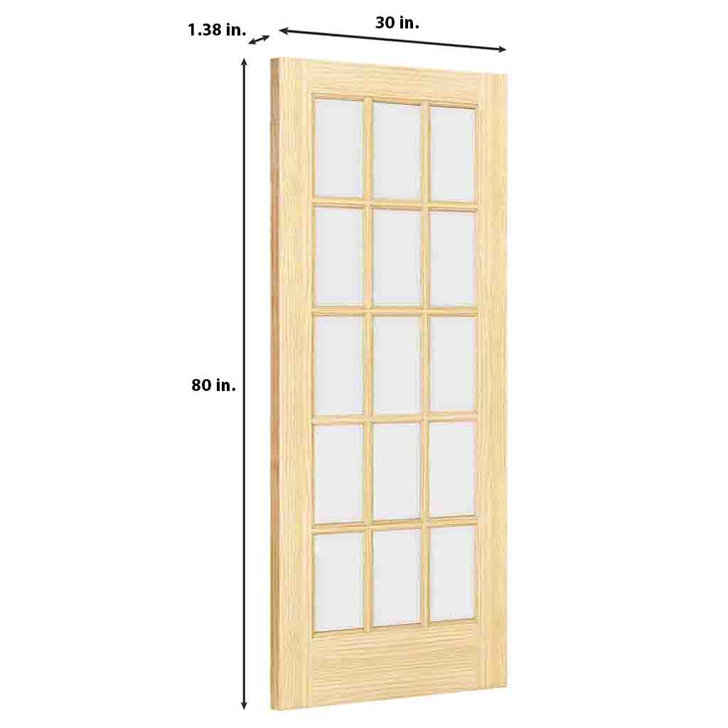 French Door 15-Lite Unfinished Clear Glass Interior Slab – kimberlybaydoors